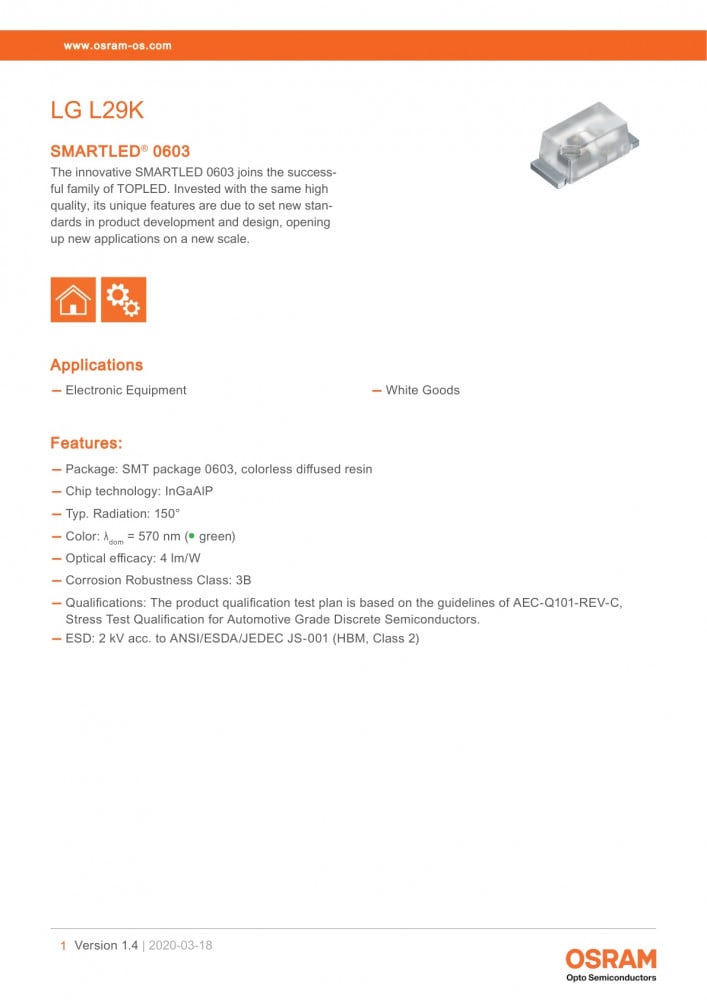 AMS LG L29K datasheet page 1