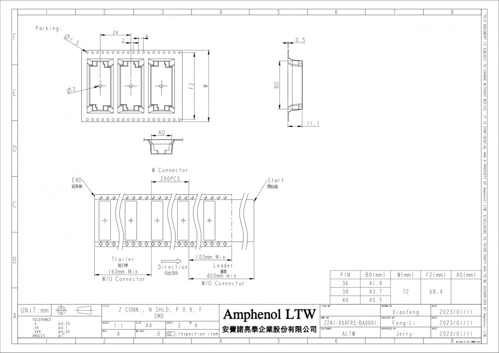 Amphenol Z2A1-36AFRS-BA0001 drawing sheet 3