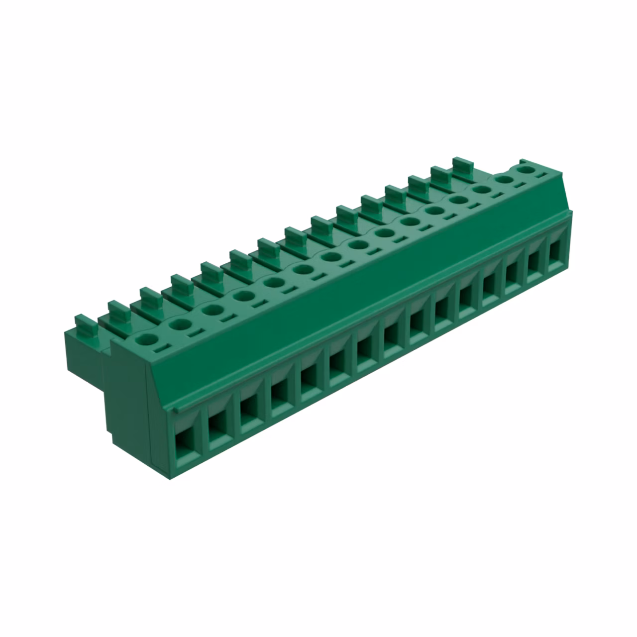 3.81mm Pitch Eurostyle Horizontal Plug, with Reverse Imprinting, Green Housing, 15 Circuits for sale