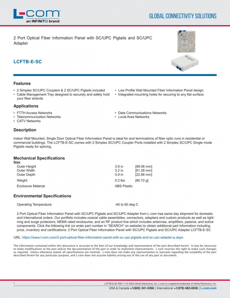 LCFTB-E-SC technical document page 1