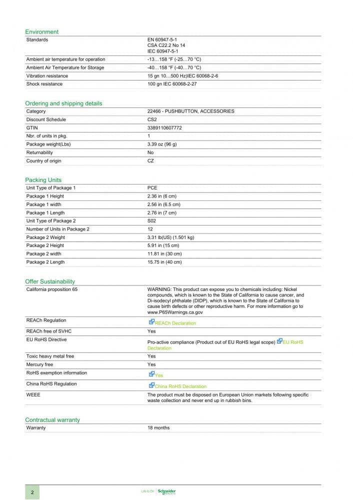XEND2611 technical document page 2