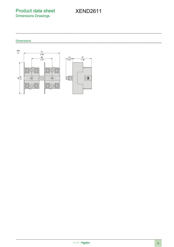 XEND2611 technical document page 3