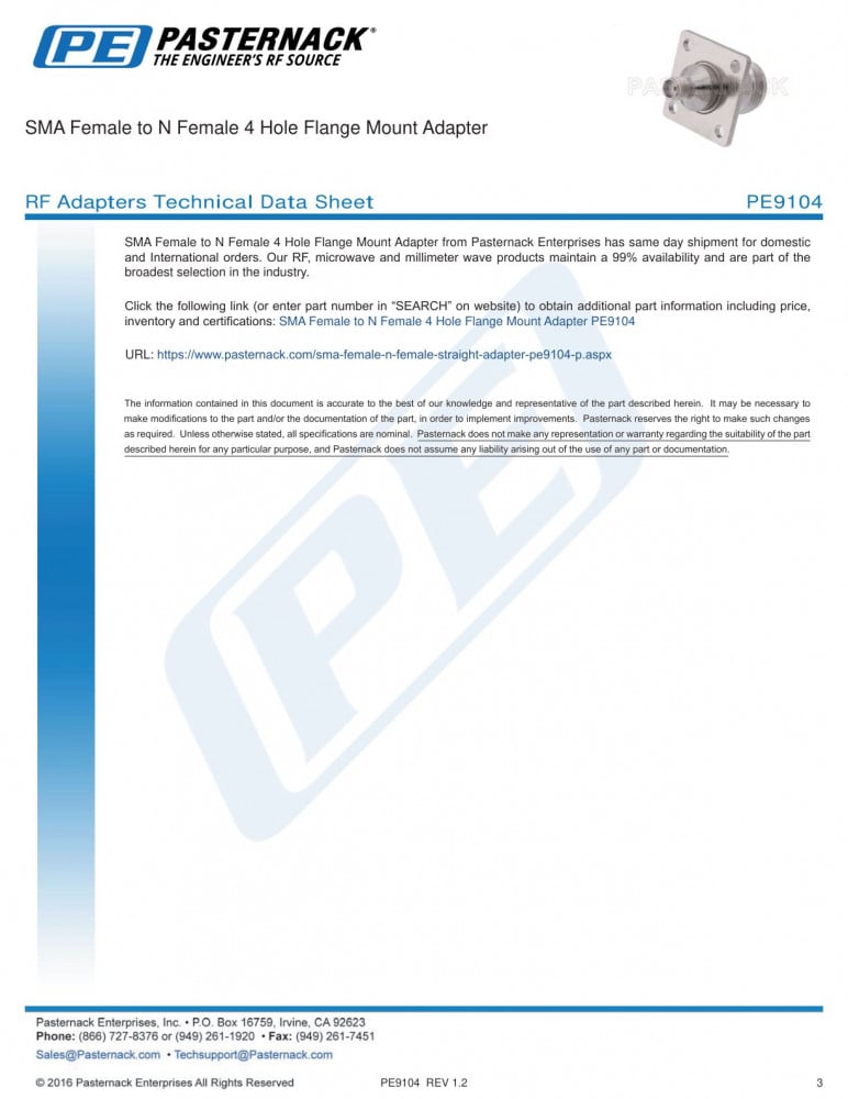 PE9104 technical document page 3