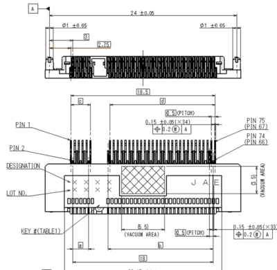 JAE Electronics SM3ZS067U215ABR1500 Edgeboard Connector