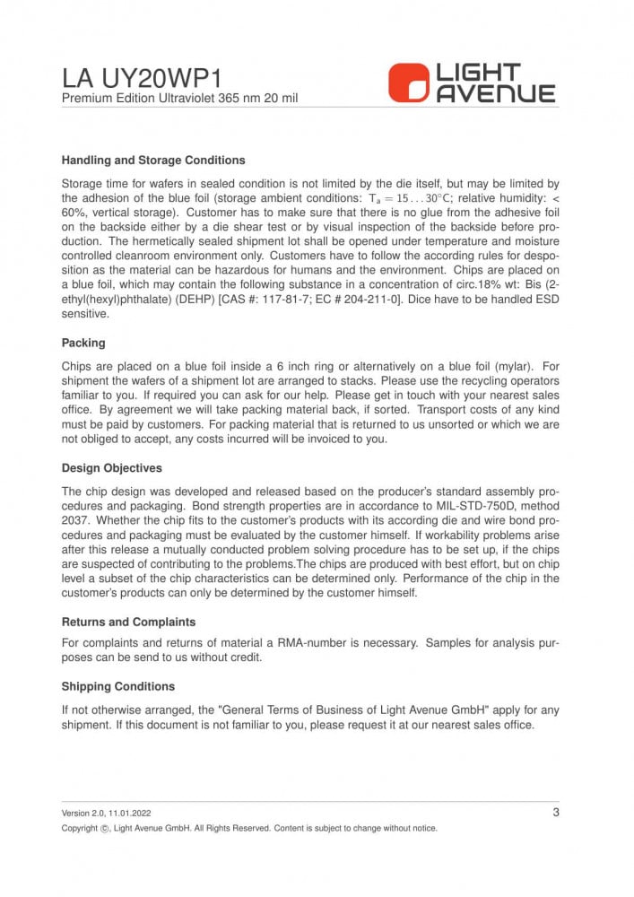 LA UY20WP1 datasheet page 3