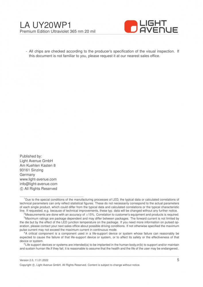 LA UY20WP1 datasheet page 5