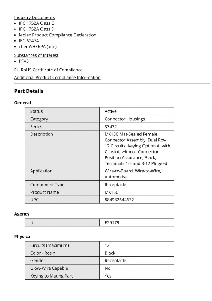 MOLEX 334721354 product document image, page 2