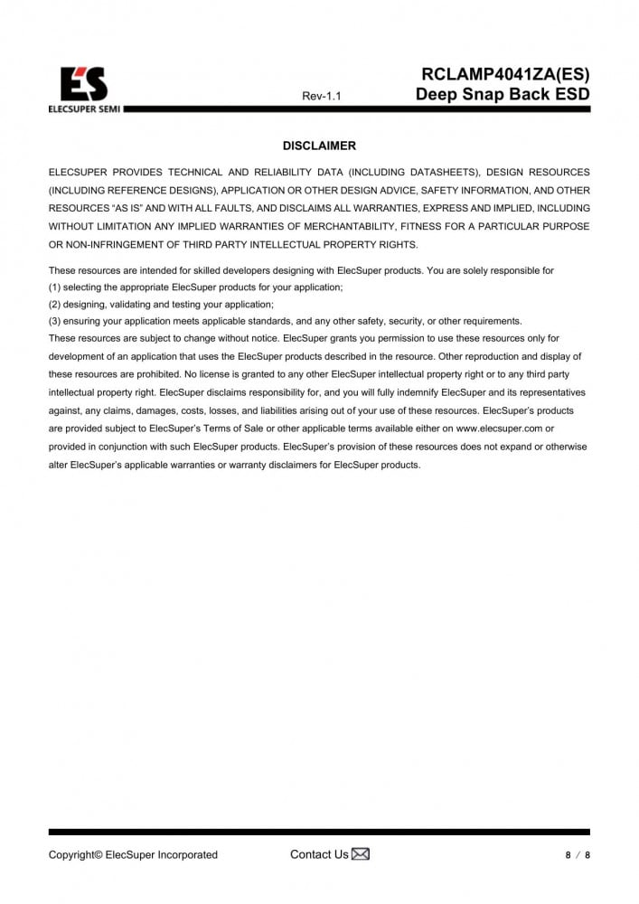RClamp4041ZA(ES) datasheet page 8