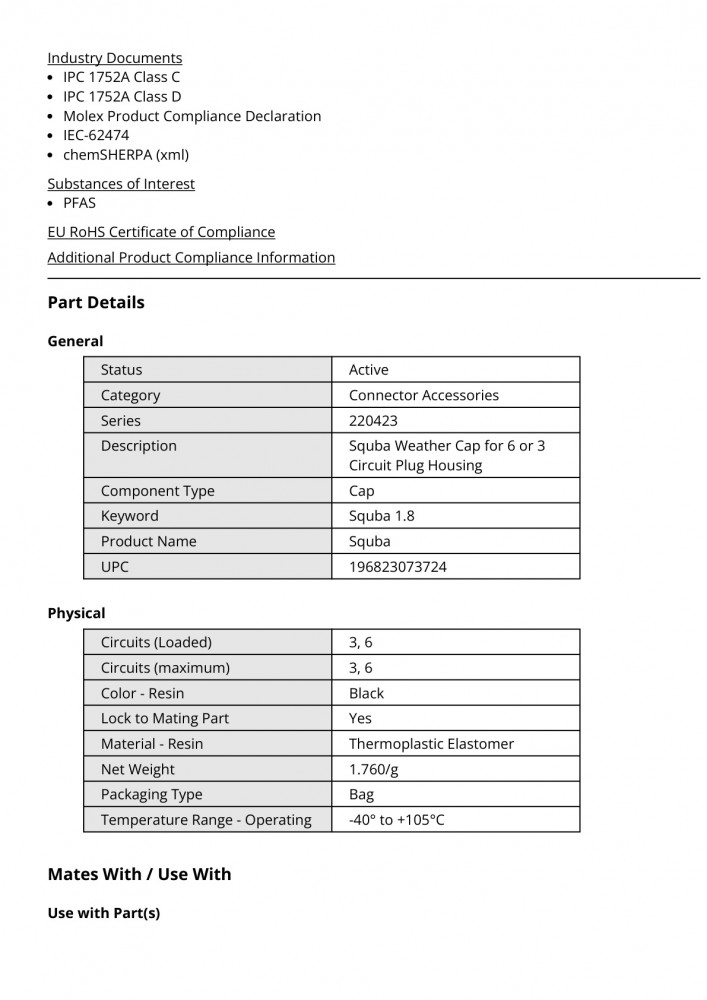 MOLEX 2204230006 technical document preview, page 2