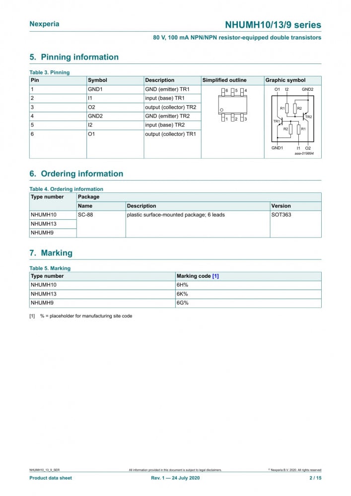 NHUMH10F technical document page 2