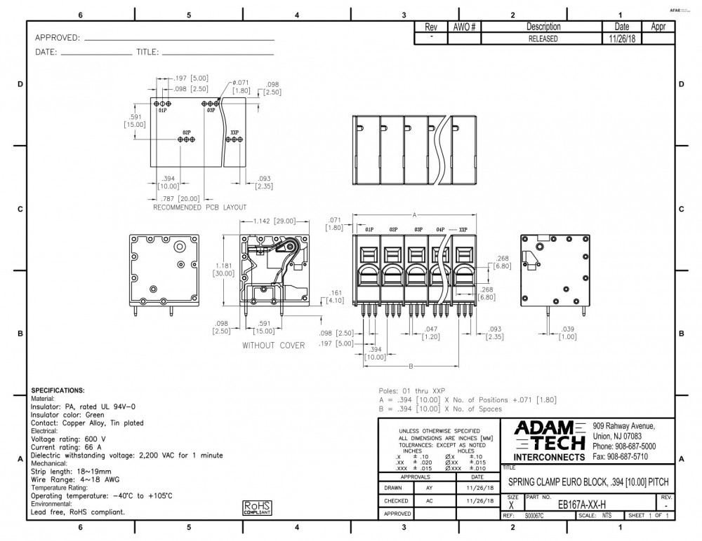 EB167A-XX-H product document image