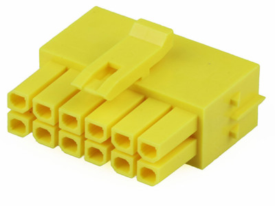 Micro-Fit+ Receptacle Housing, Dual Row, 12 Circuits, UL 94V-0, Low-Halogen, Black