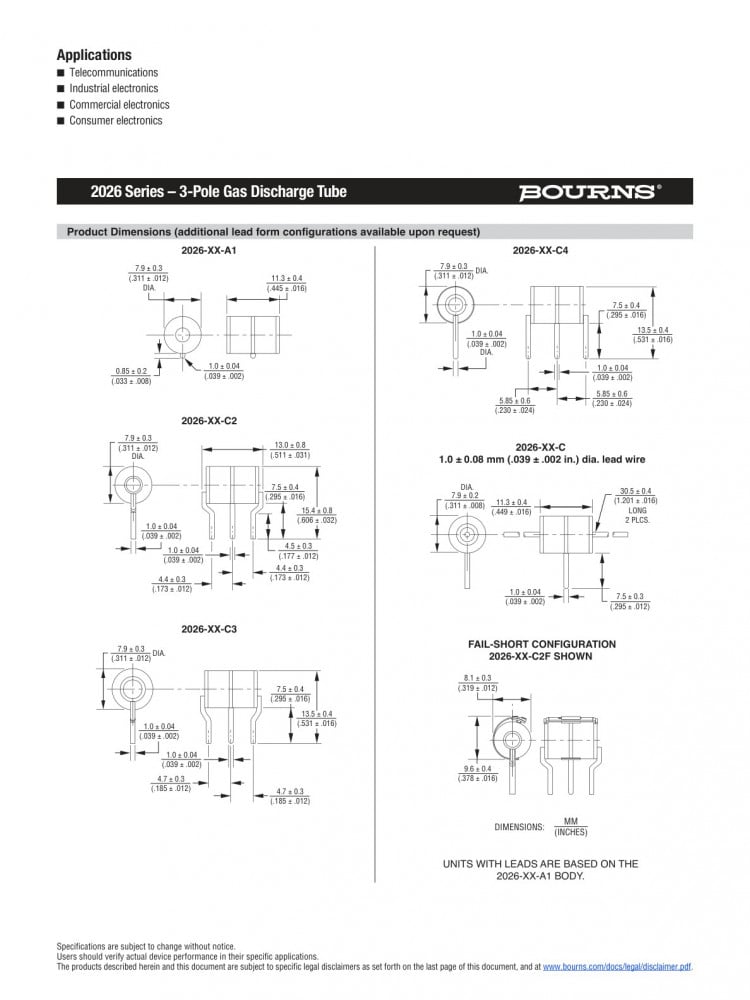 BOURNS 2026 Series datasheet page 2