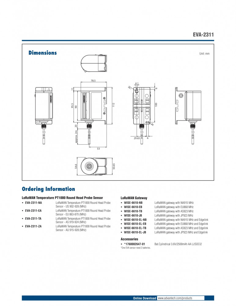 EVA-2311 technical document page 2