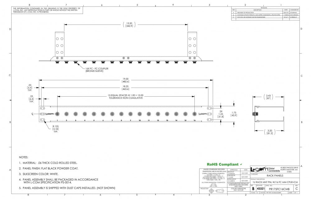 PR175FC16CMB technical document page