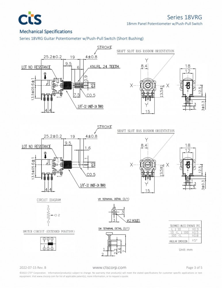 CTS Series 18VRG datasheet page 3