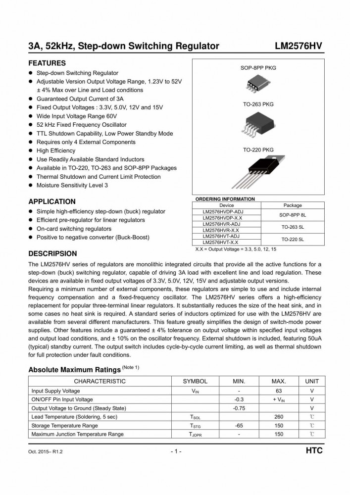 LM2576HVR-ADJ datasheet page 1