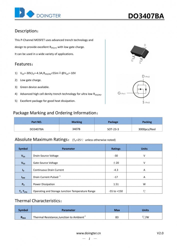 DO3407BA datasheet page 1
