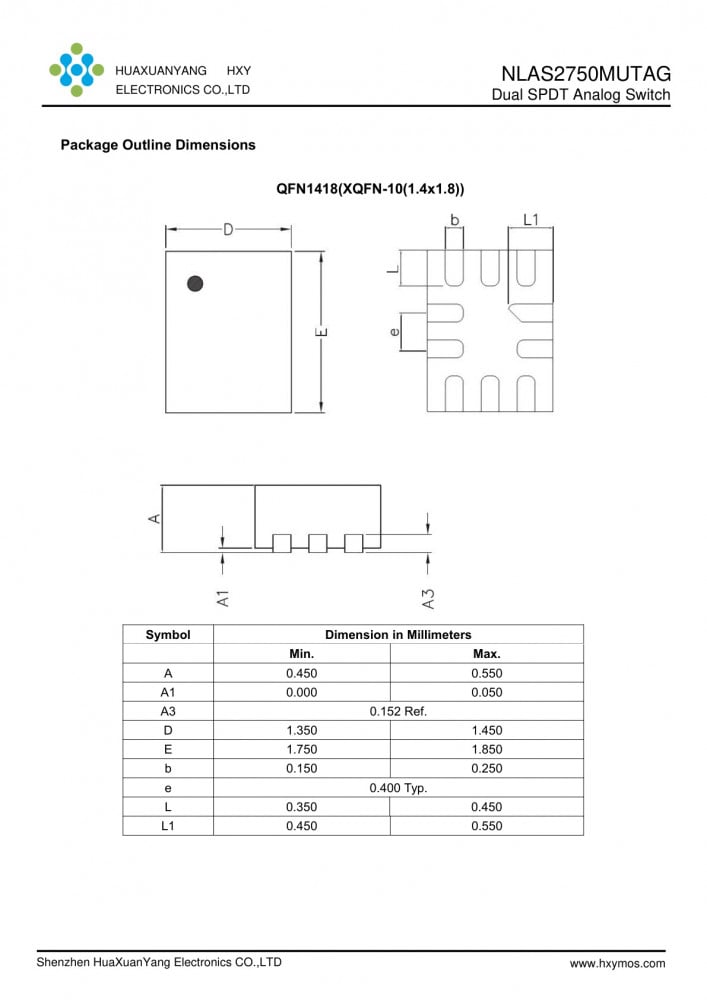 NLAS2750MUTAG-HXY datasheet page 7