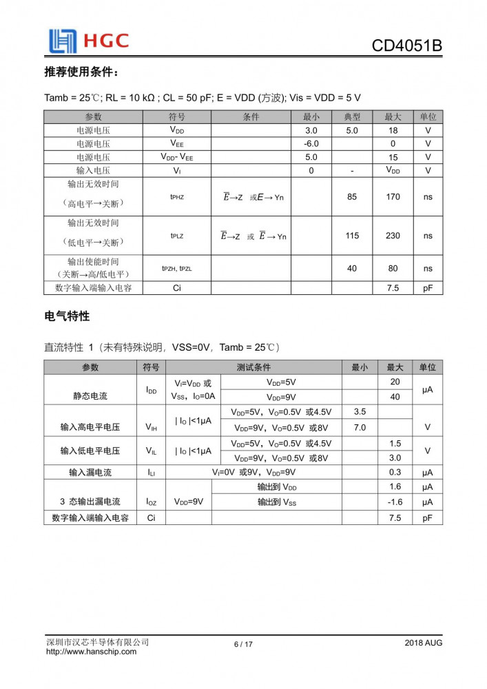 CD4051BPWRG datasheet page 6