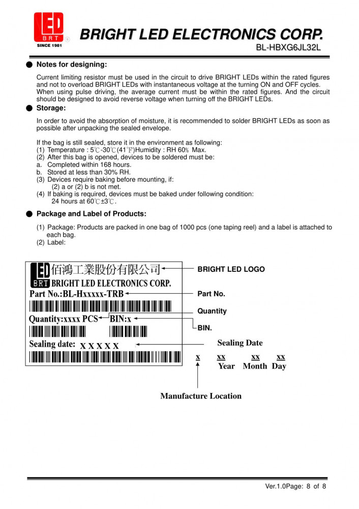 BL-HBXG6JL32L datasheet page 8