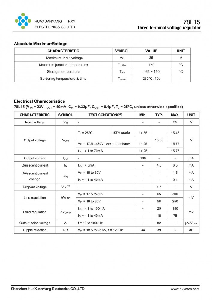 78L15 datasheet page 2