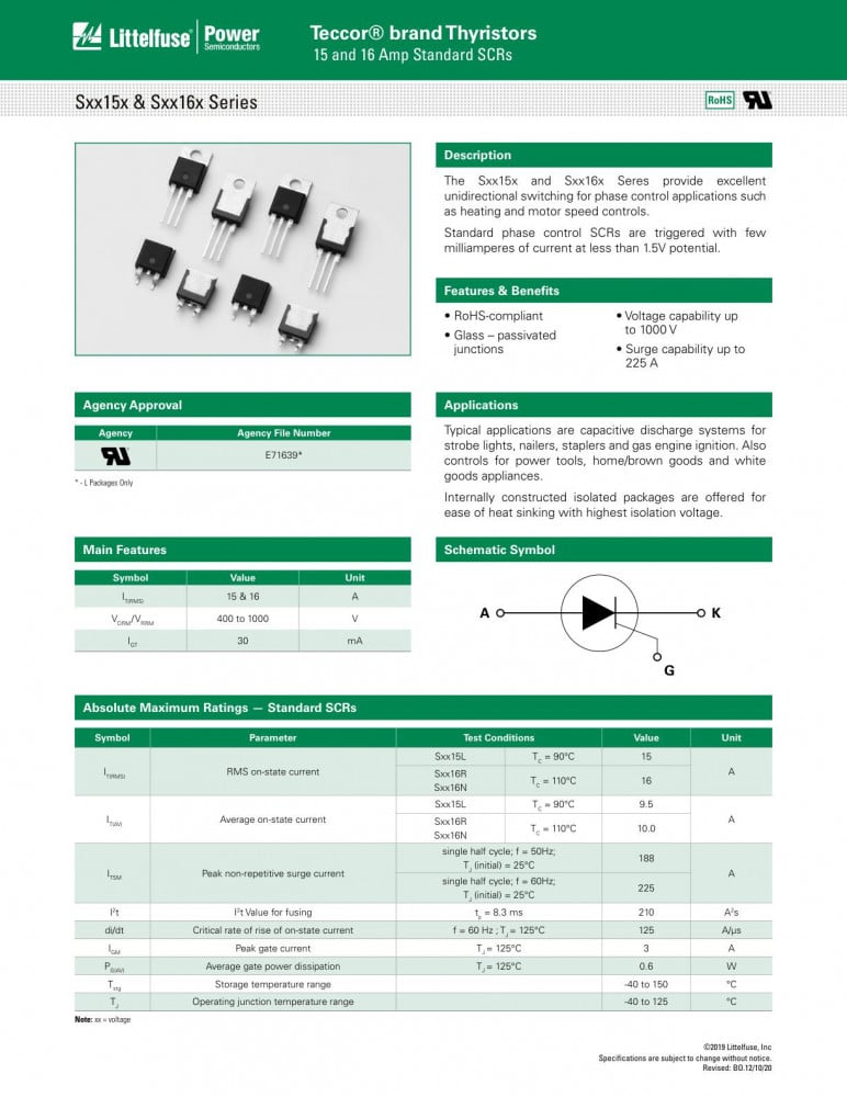 S4015LTP datasheet page 1