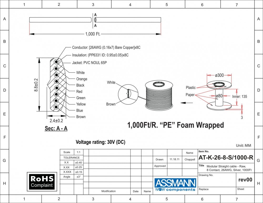 AT-K-26-8-S/1000 technical drawing