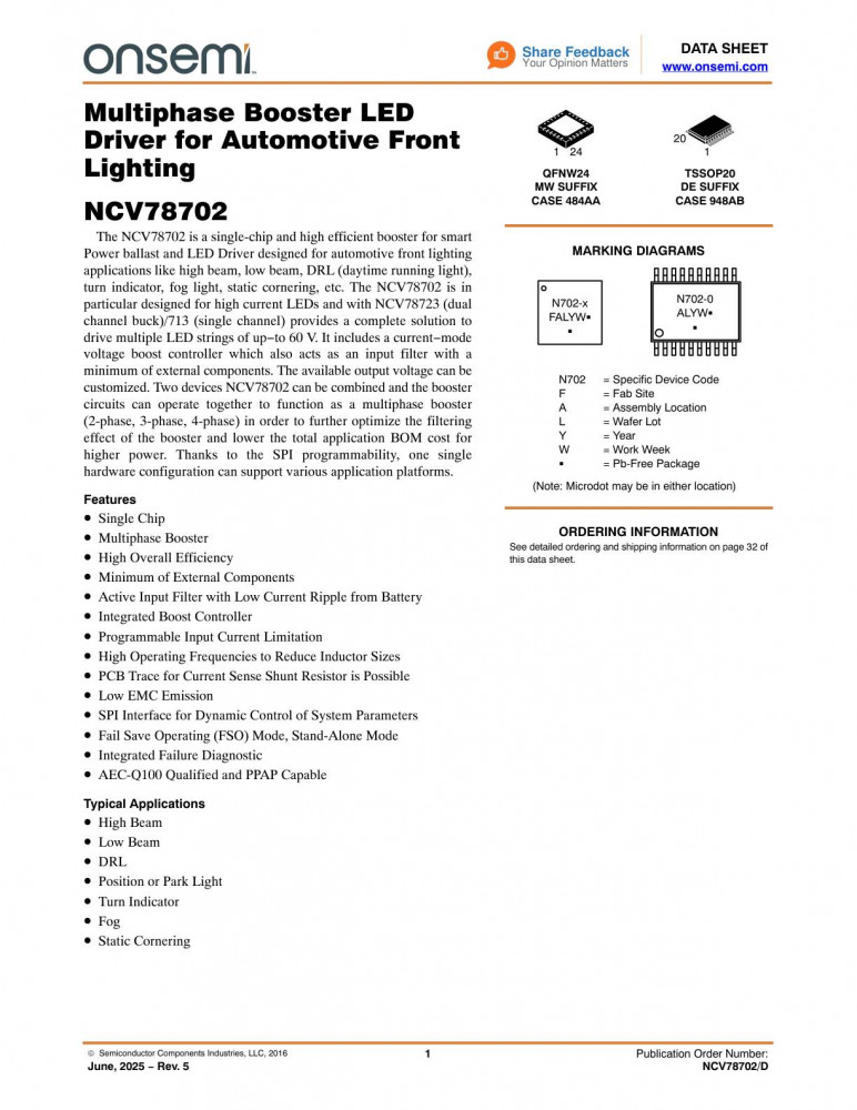 NCV78702 document page 1
