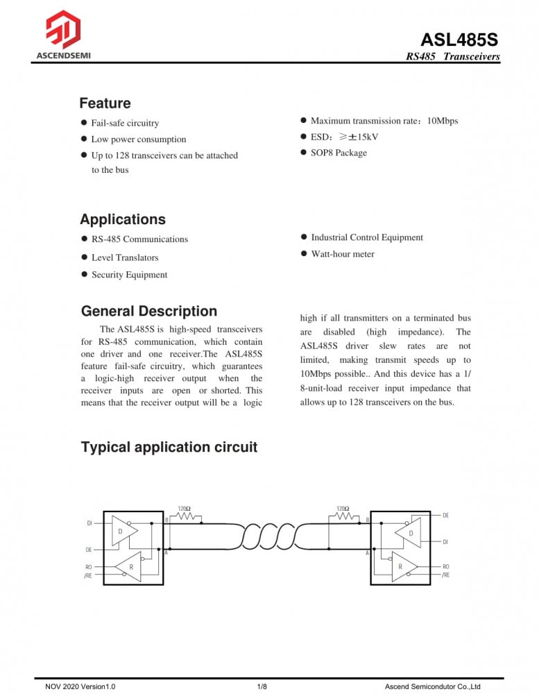 ASL485S-R datasheet page 1