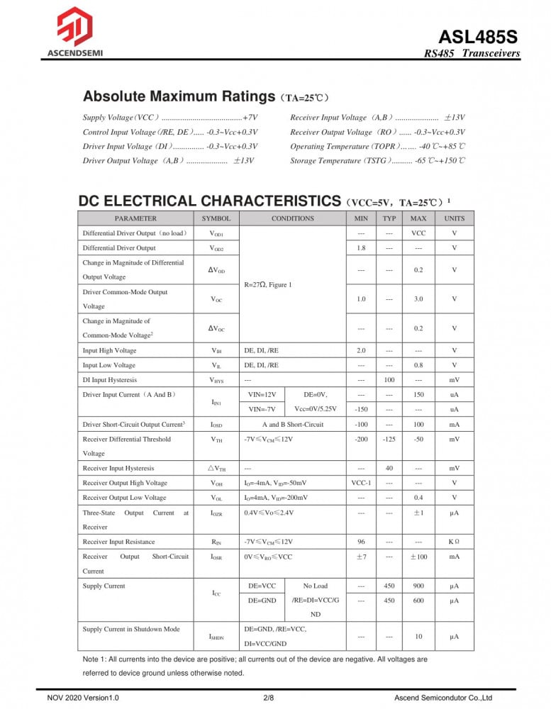 ASL485S-R datasheet page 2