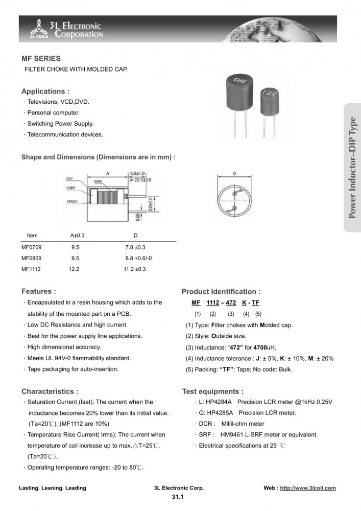 3L COILS MF Series catalogue page 1