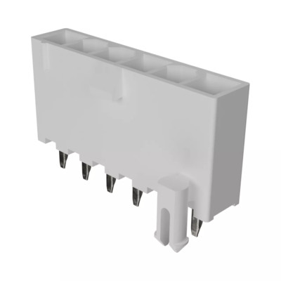 Mini-Fit Jr. Vertical Header, 4.20mm Pitch, Single Row, 6 Circuits, with Snap-in Plastic Peg PCB Lock, PA Polyamide Nylon 6/6 94V-0 Gold, Natural for sale