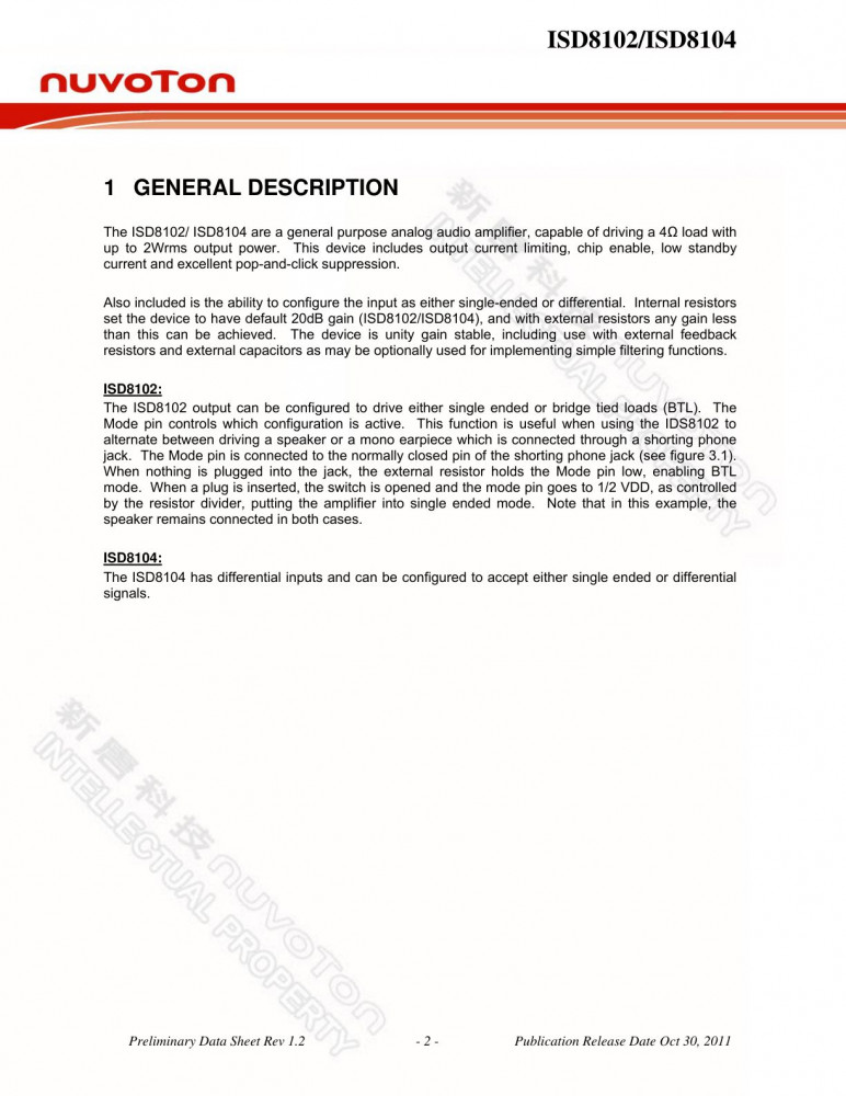 NT-ISD8104 datasheet page 2