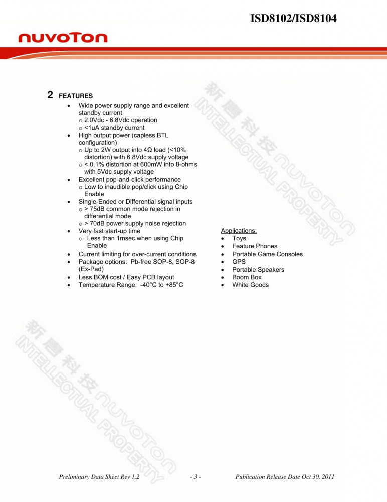 NT-ISD8104 datasheet page 3
