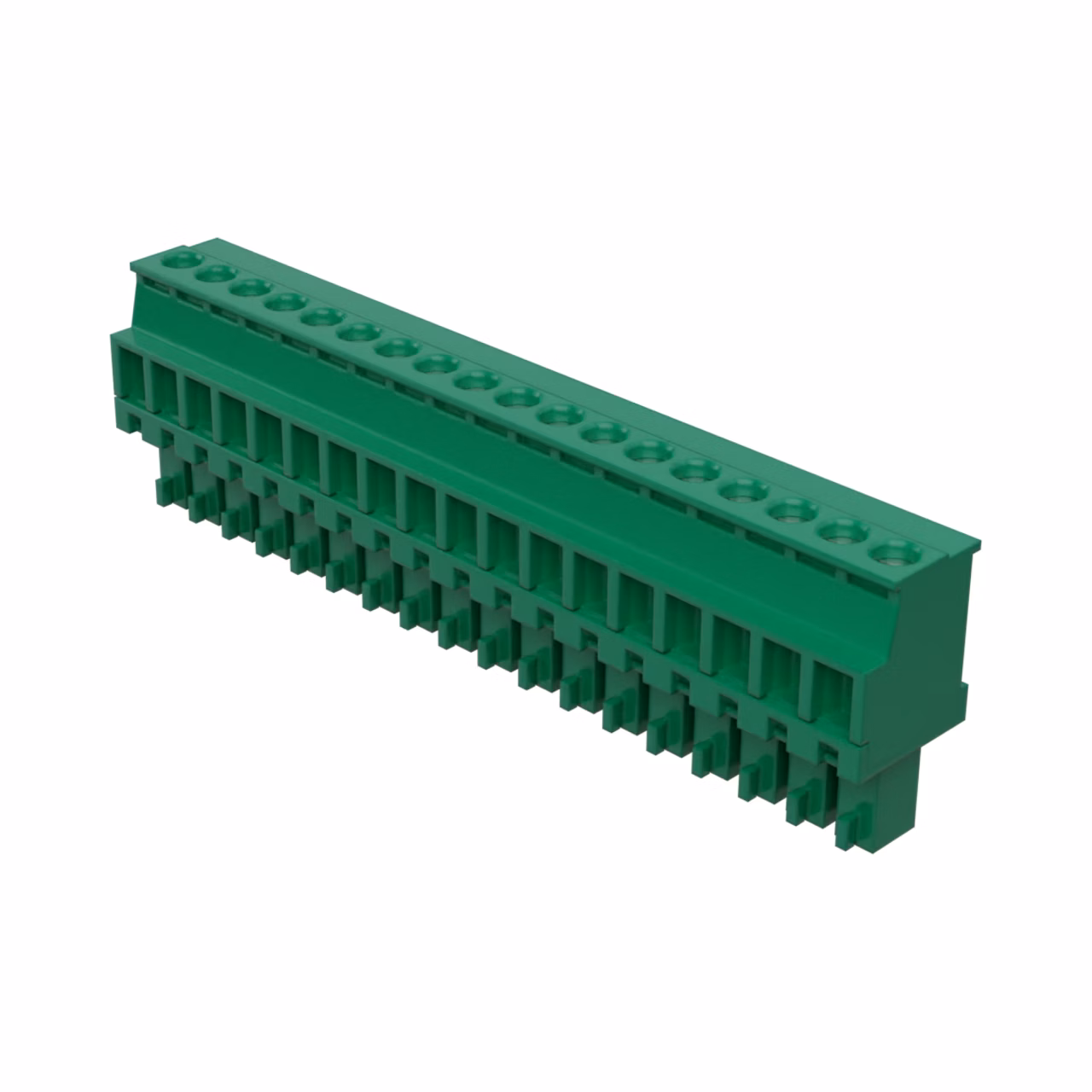 3.81mm Pitch Eurostyle Vertical Plug, Front Wire Entry, Green Housing, 18 Circuits for sale
