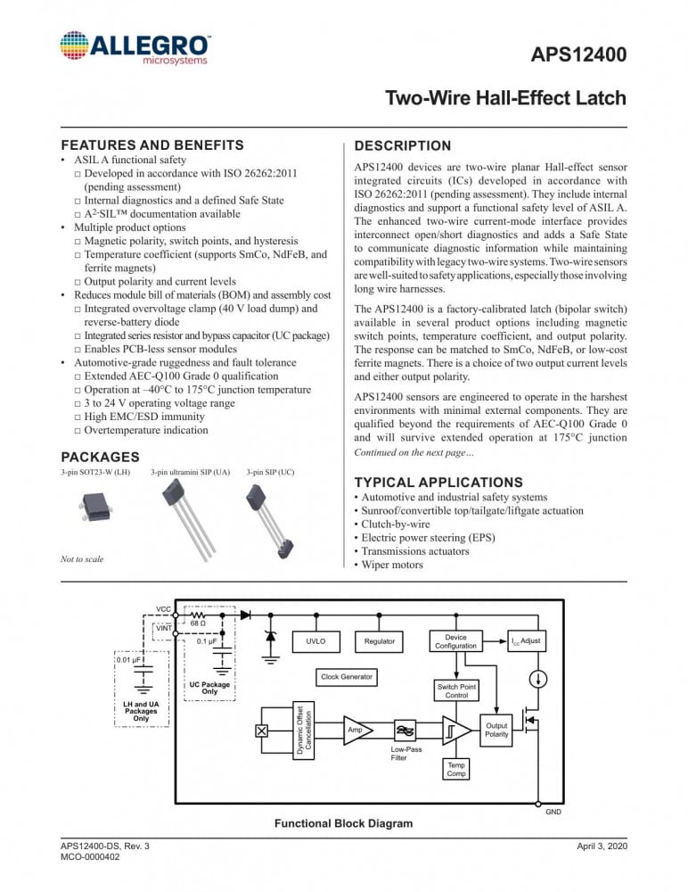 APS12400 datasheet page 1