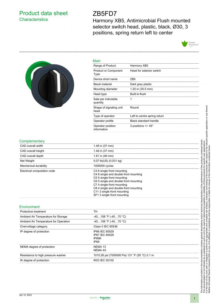 ZB5FD7 technical document page 1