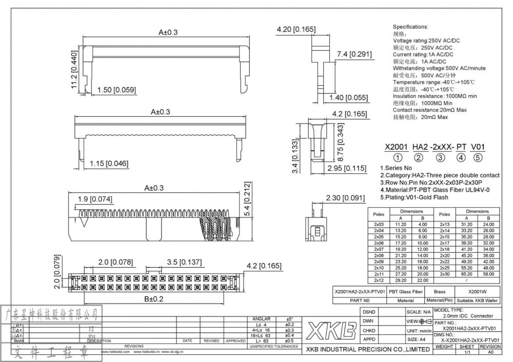 X2001HA2-2x08-PTV01 technical document preview