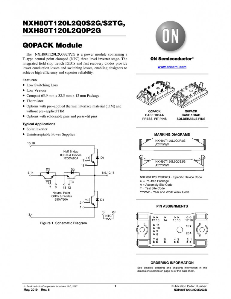 NXH80T120L2Q0P2TG datasheet page 2