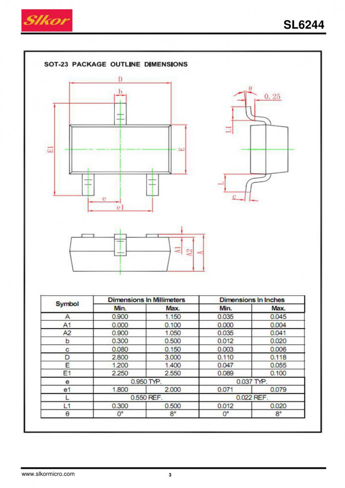 SL6244 datasheet page 3