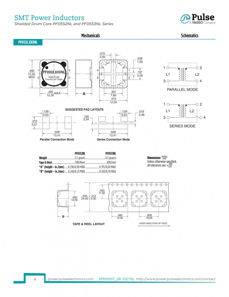 PF0552NL and PF0553NL datasheet page 4