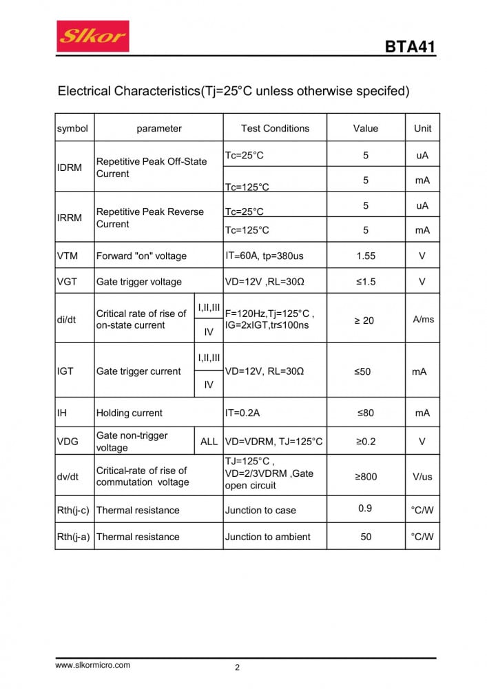 BTA41-800B datasheet page 2