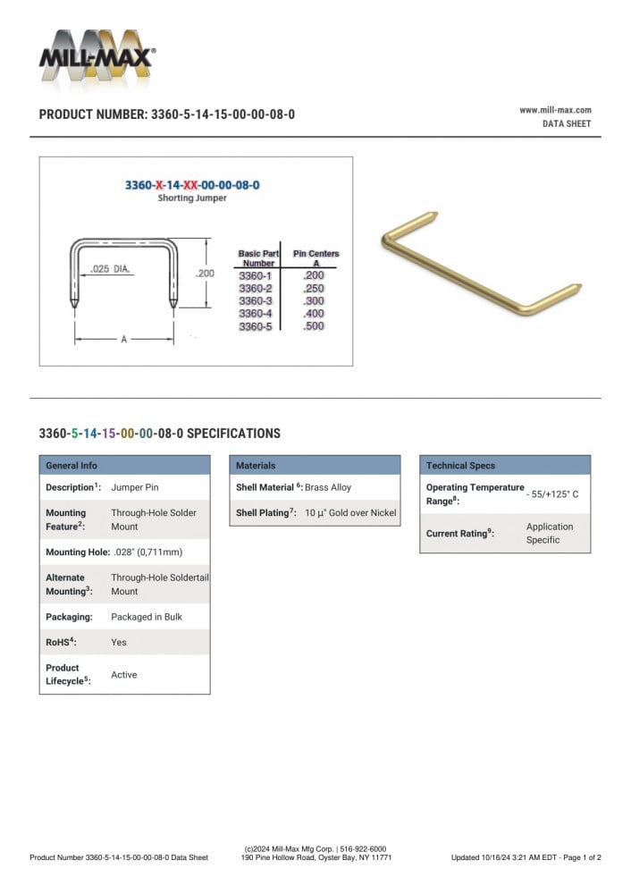 3360 series technical document page 1
