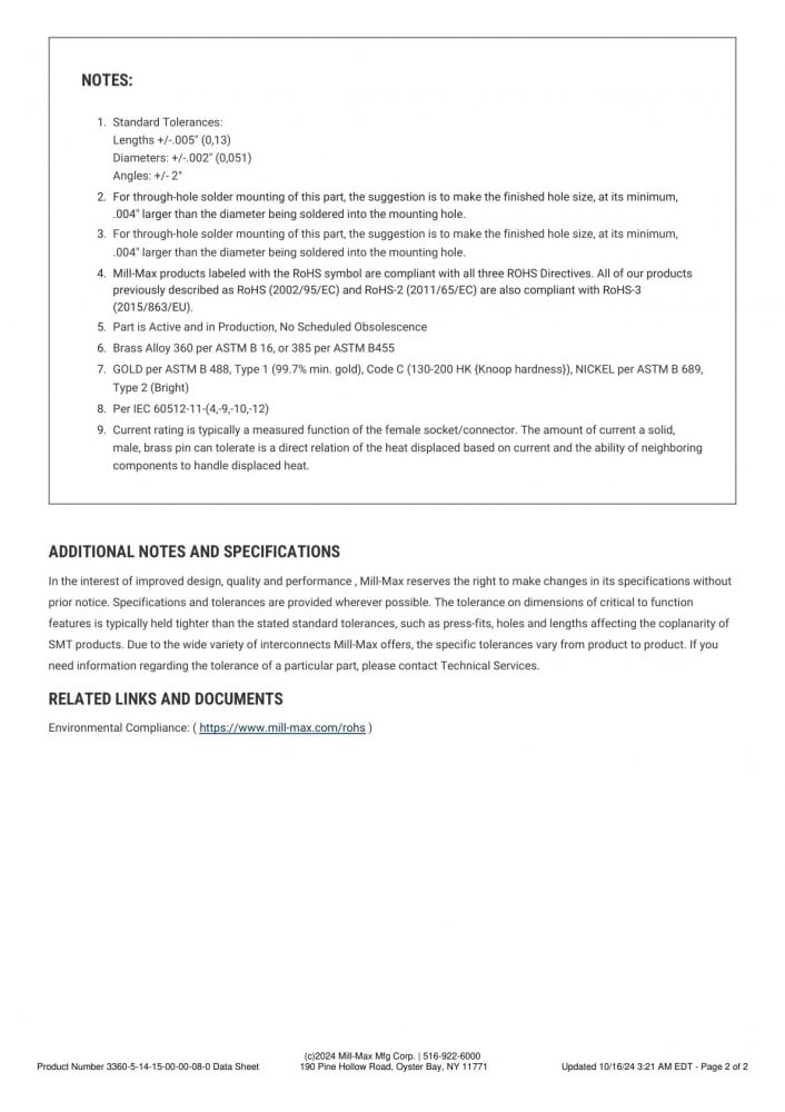 3360 series technical document page 2