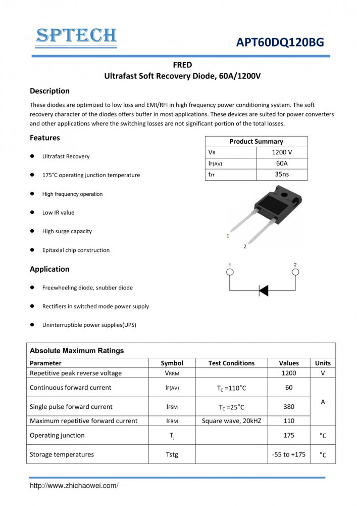 APT60DQ120BG-SPT datasheet page 1