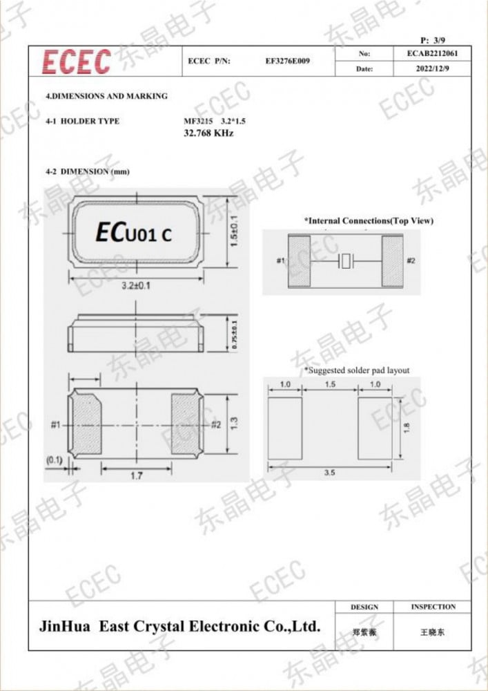 ECEC EF3276E009 technical document page 2