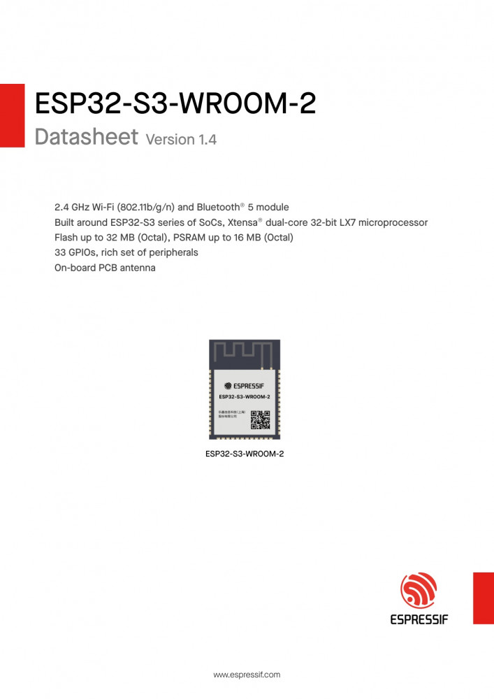 ESP32-S3-WROOM-2 datasheet page 1