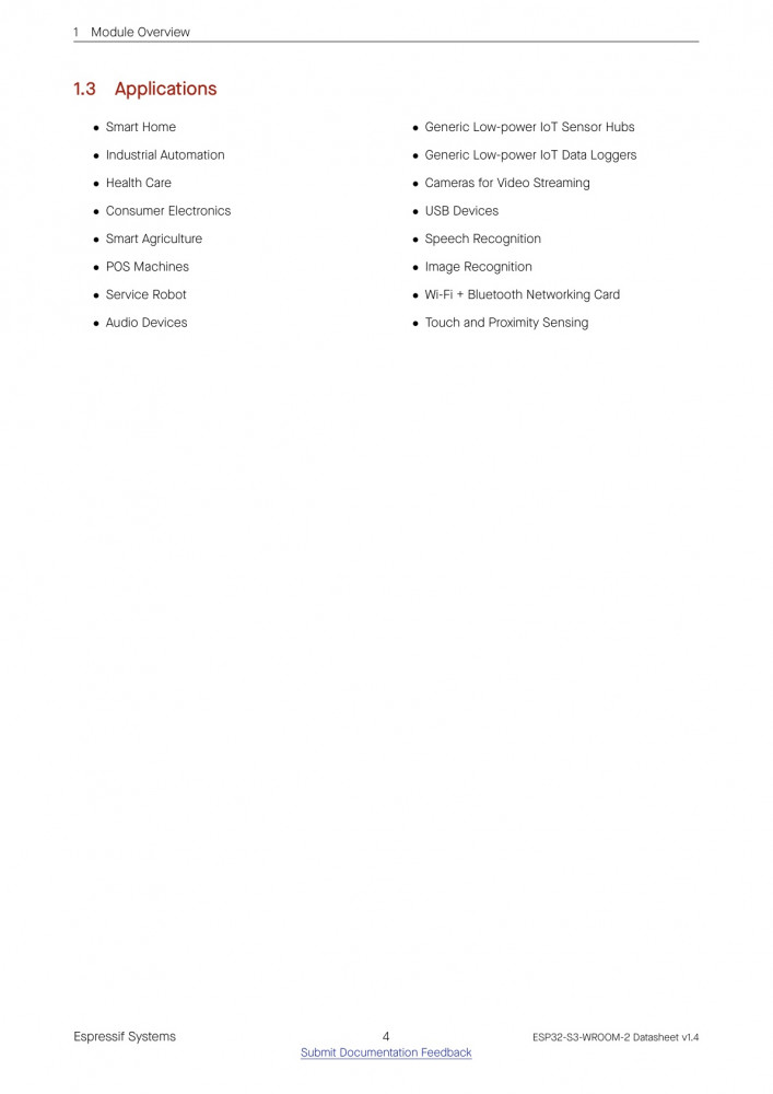 ESP32-S3-WROOM-2 datasheet page 4