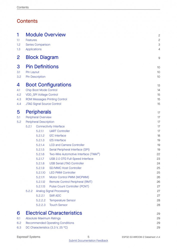 ESP32-S3-WROOM-2 datasheet page 5